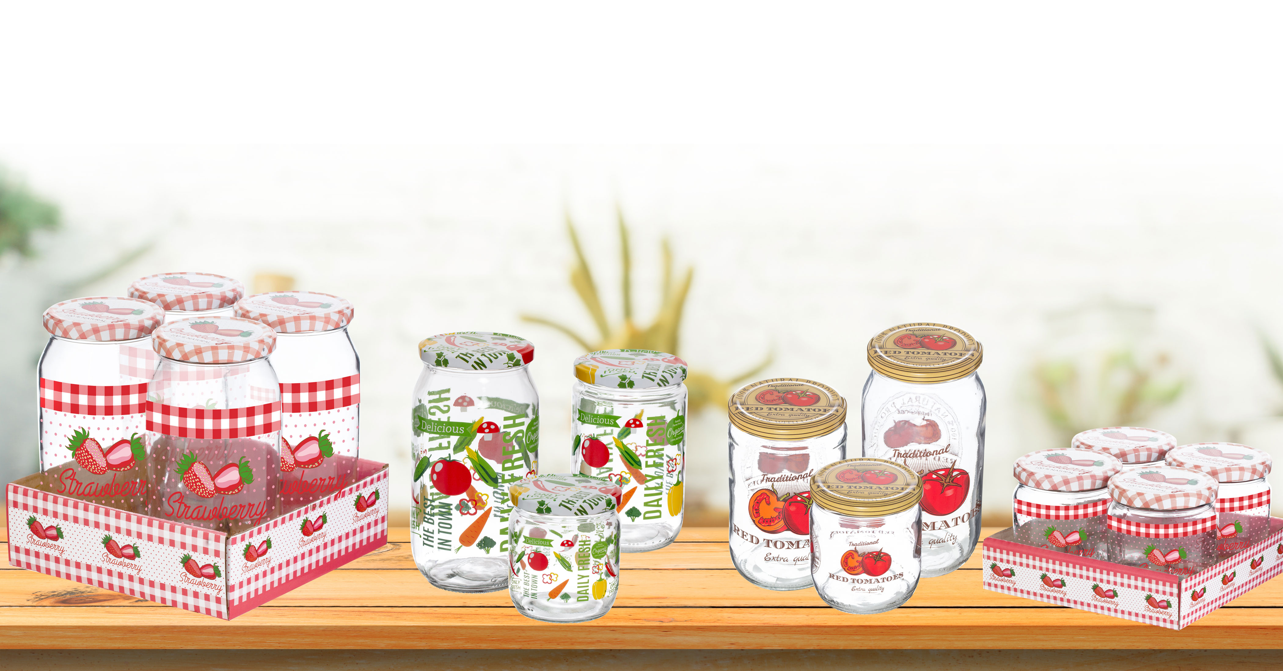 Glass - Kitchenware - herevin - Metal Lid Canisters/Jars